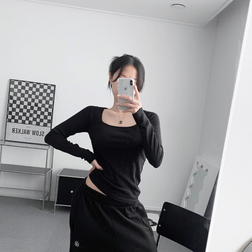 ベーシックスクエアネック長袖Tシャツインナー(4color) | NUGU