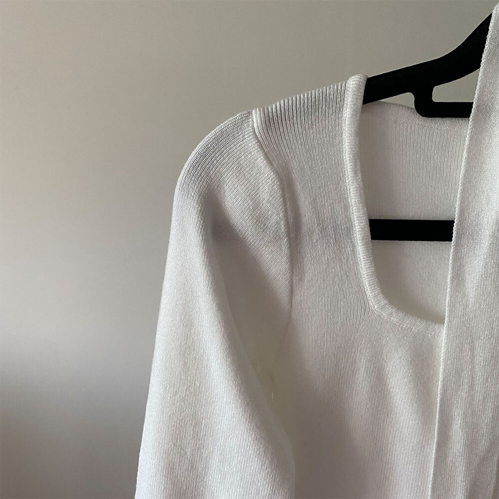 (2color/SET)マフラースクエアスリム長袖ニット | NUGU