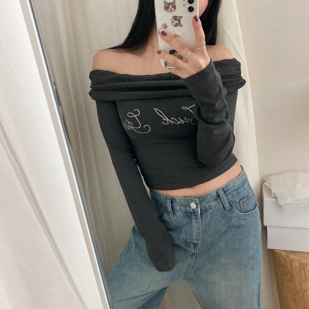 [裏地起毛] Y2KキュービックオフショルTシャツ|ファッション通販サイトNUGU