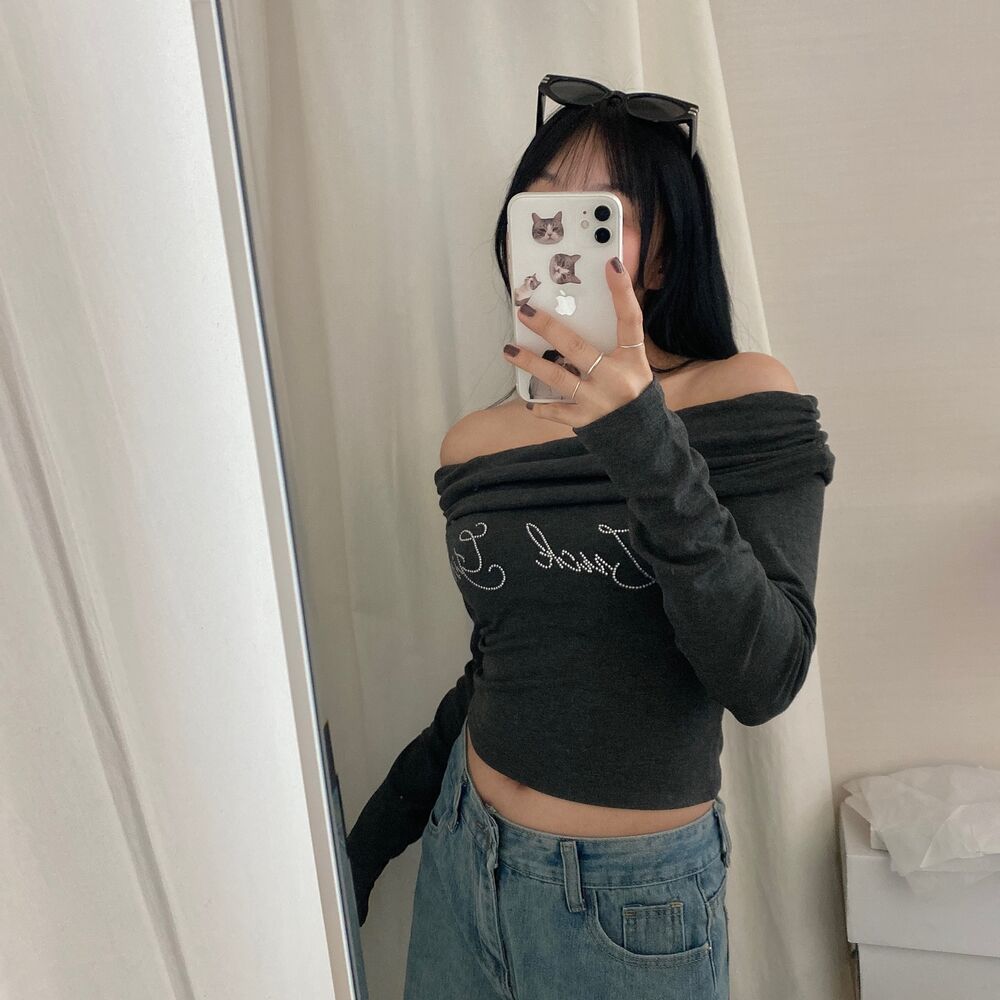 [裏地起毛] Y2KキュービックオフショルTシャツ|ファッション通販サイトNUGU