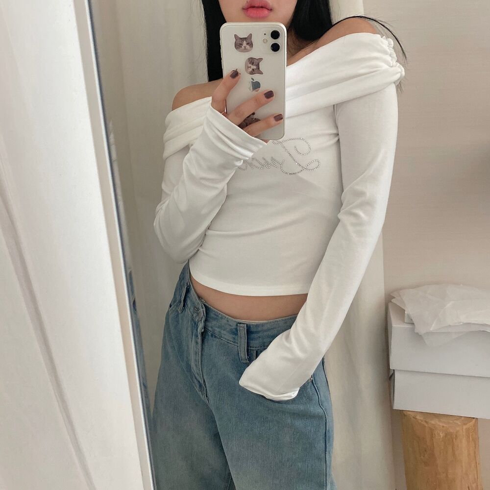 [裏地起毛] Y2KキュービックオフショルTシャツ|ファッション通販サイトNUGU