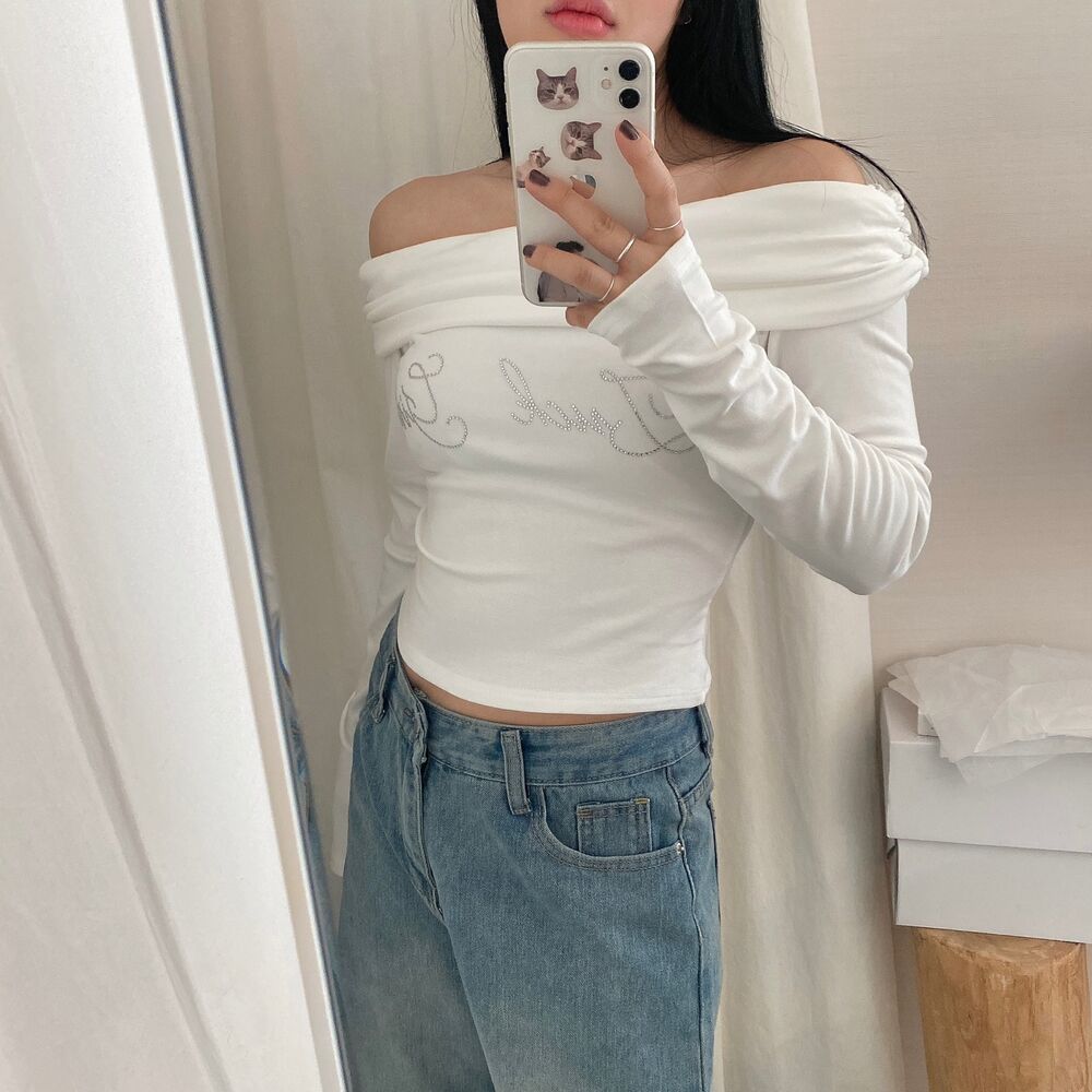 [裏地起毛] Y2KキュービックオフショルTシャツ|ファッション通販サイトNUGU