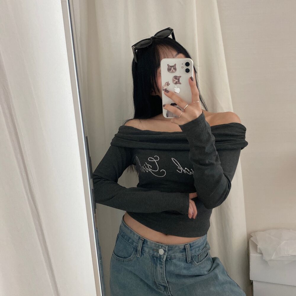 [裏地起毛] Y2KキュービックオフショルTシャツ|ファッション通販サイトNUGU