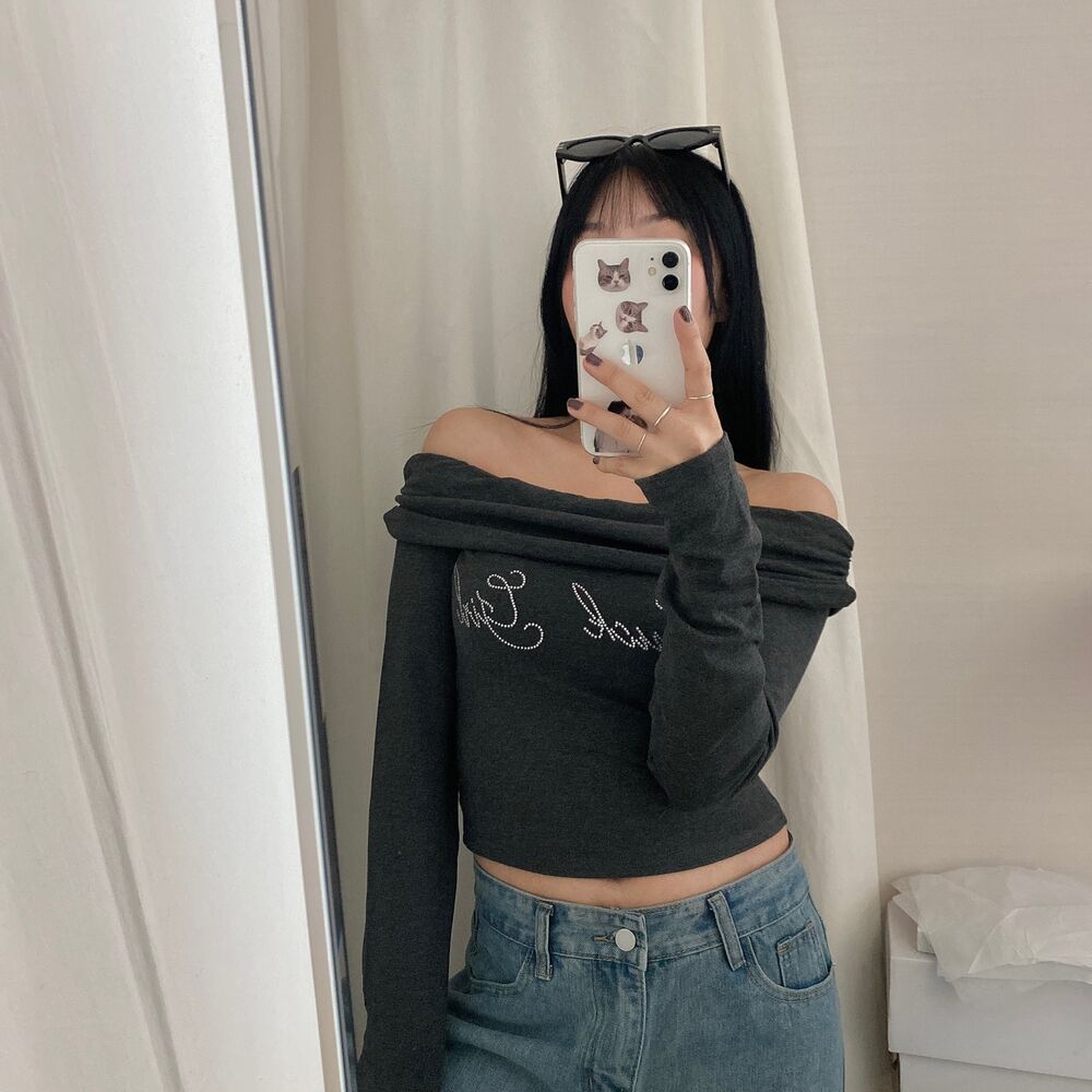 [裏地起毛] Y2KキュービックオフショルTシャツ|ファッション通販サイトNUGU